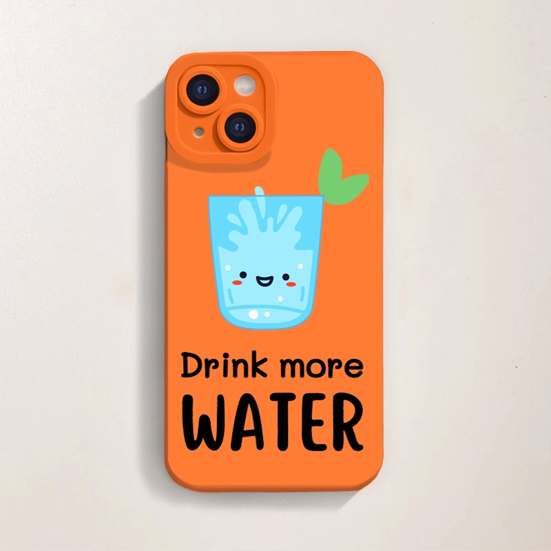 Hydration Reminder Cheerful Orange Silicone Case for Apple iPhone ...